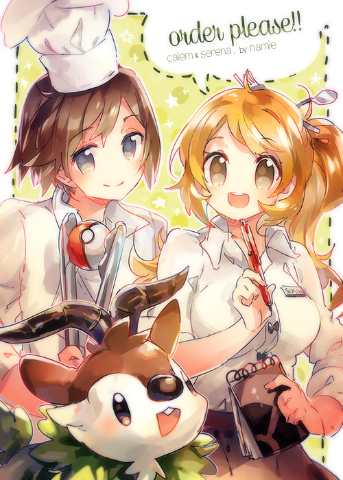 Safebooru - 1boy 1girl :d blonde hair brown eyes brown hair calme ...