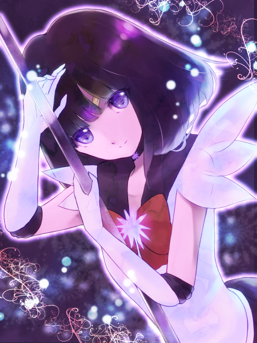 Safebooru - 1girl bishoujo senshi sailor moon black hair choker gloves looking at viewer magical ...