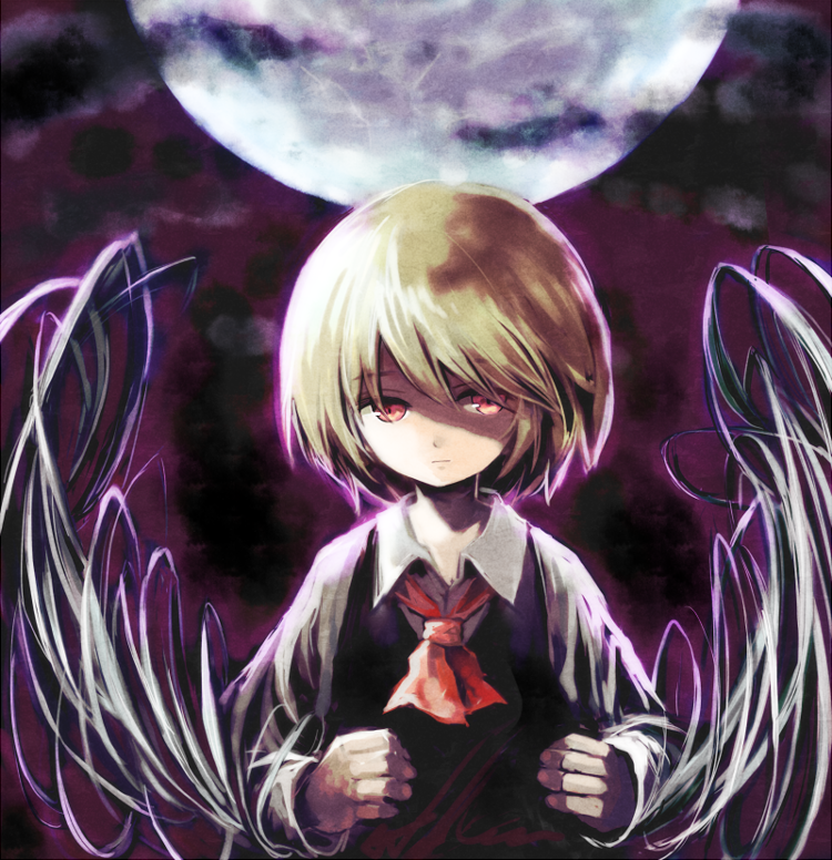 Safebooru - 1girl ascot blonde hair blouse darkness ex-rumia ...