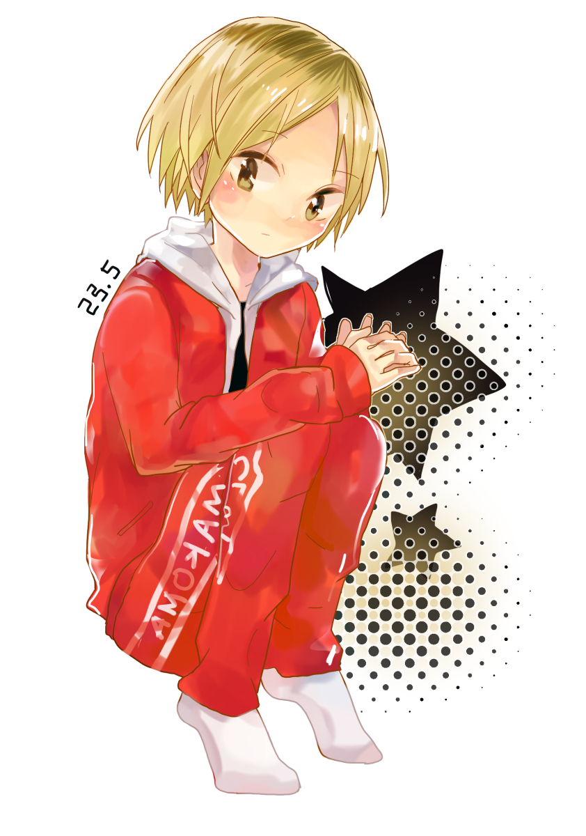 Safebooru - 1boy blonde hair blush haikyuu!! halftone highres kozume ...