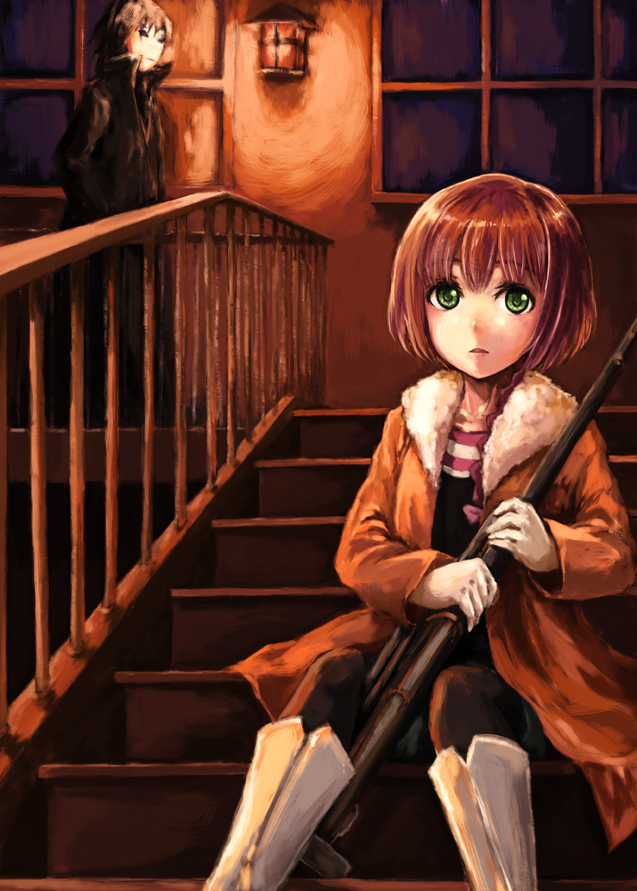 Safebooru - green eyes hachi shoku hei mask pantyhose red hair redhead ...