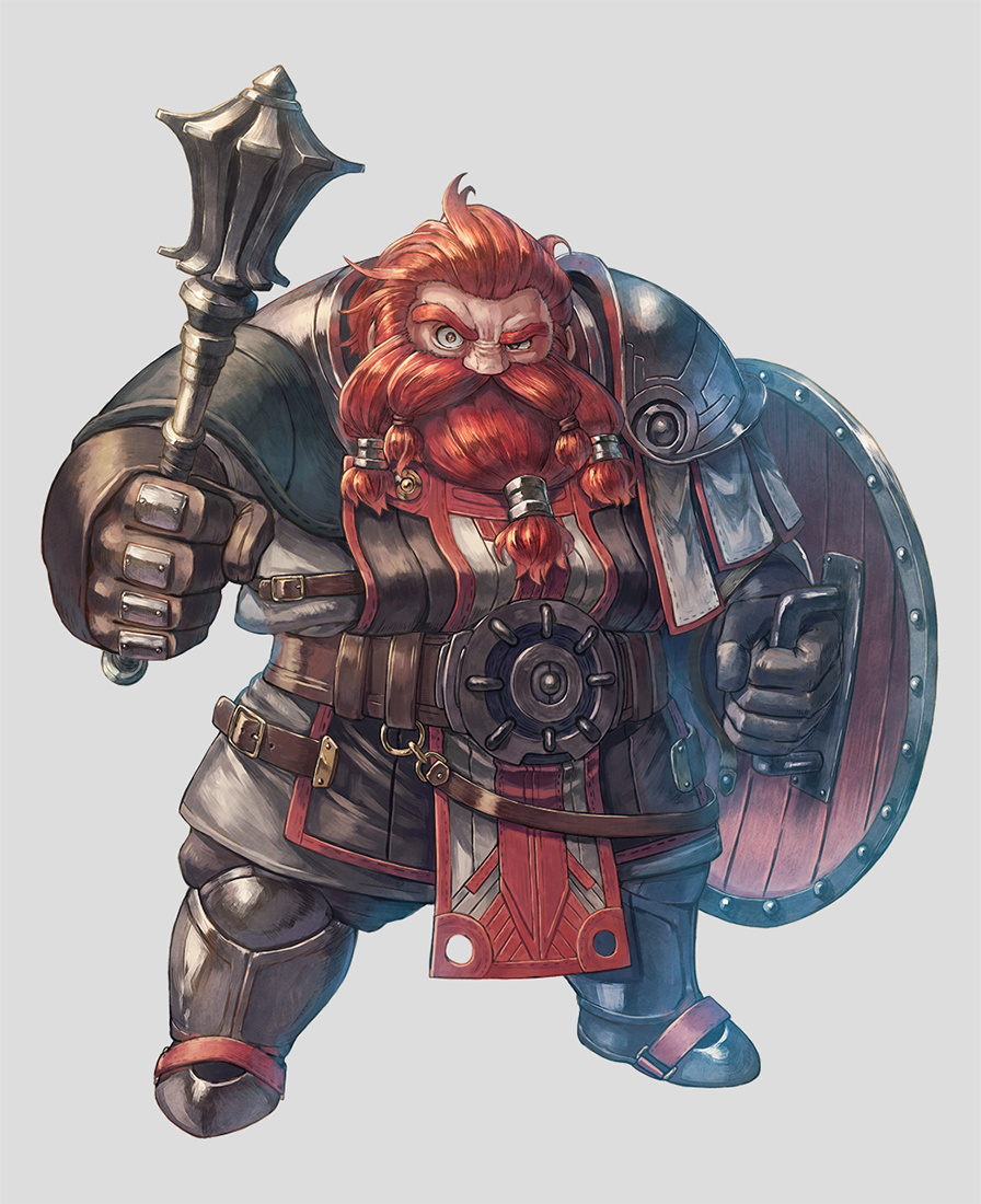 Safebooru - 1boy armor beard belt brown eyes cocked eyebrow dwarf ...