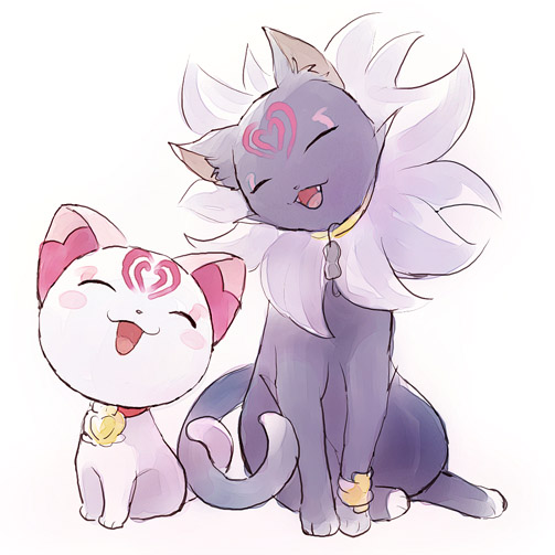 Safebooru - 2girls animal artist request cat closed eyes hummy (suite ...