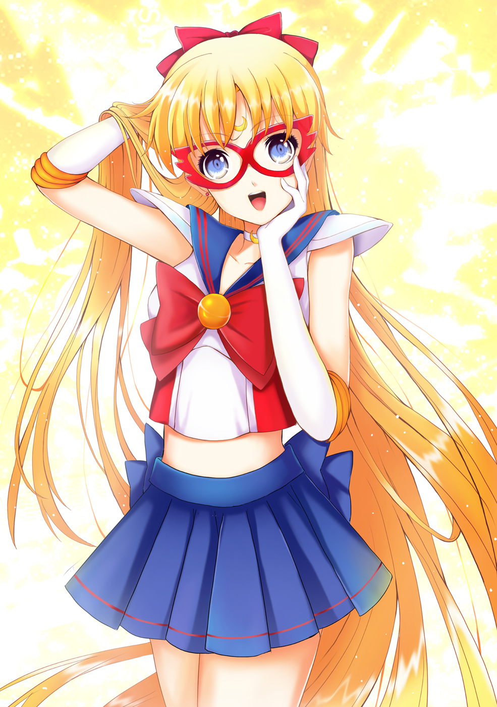 Safebooru - 1girl :d aino minako bishoujo senshi sailor moon blonde hair blue eyes blue skirt ...