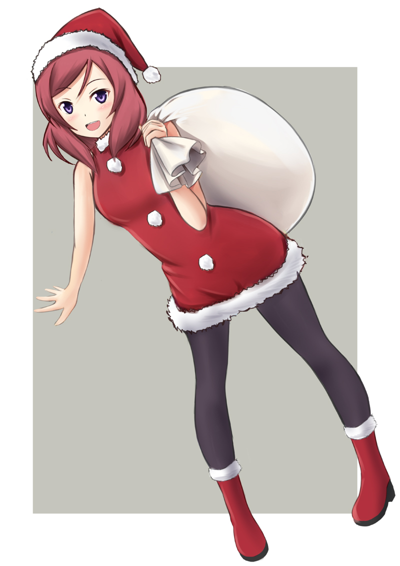 Safebooru - 1girl :d black legwear blush boots dress fur trim fuuma ...