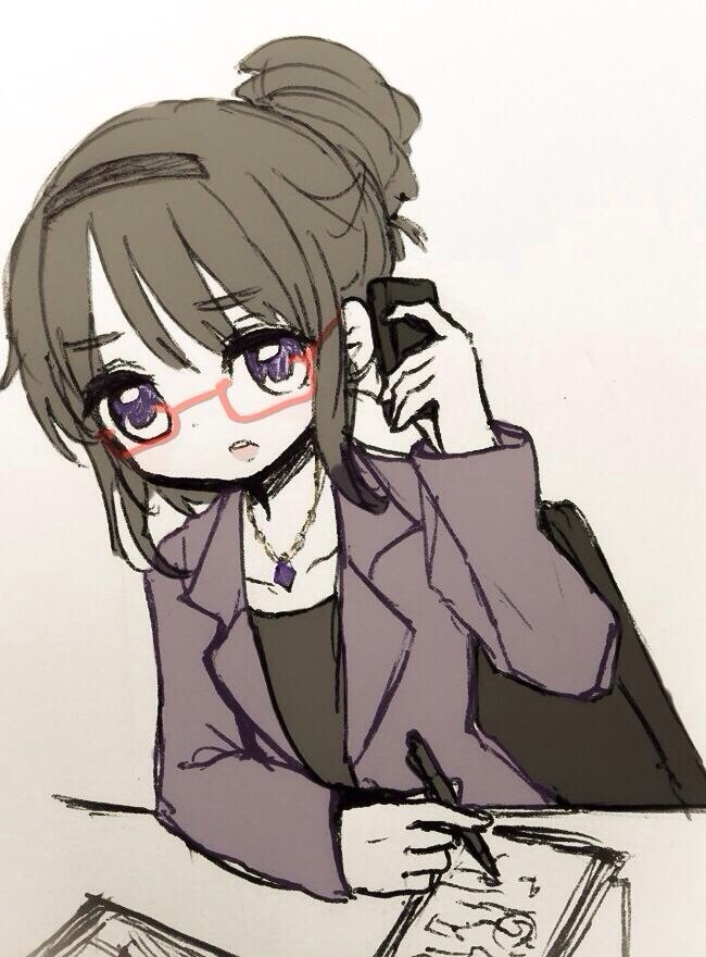 Safebooru - 1girl akemi homura alternate hairstyle beige background black hair cellphone fc ...