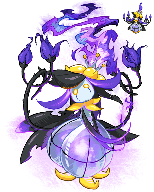 Safebooru - chandelure emererre fusion lilligant no humans pixelated ...