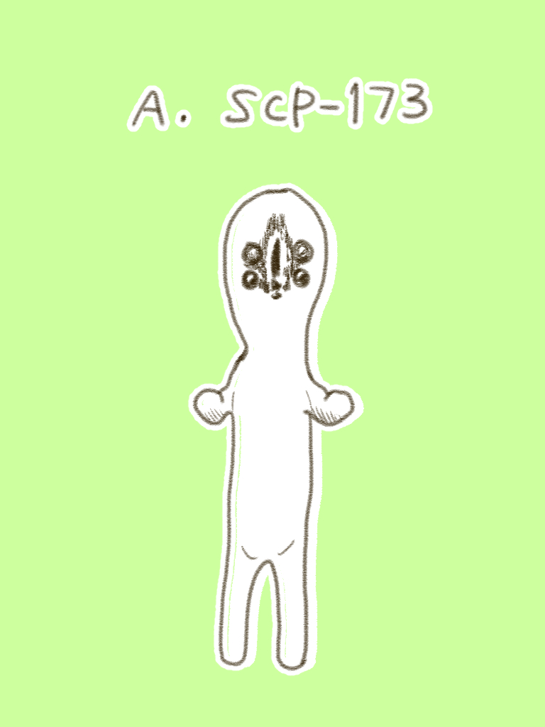 Safebooru - character name green background monster no humans scp-173 ...