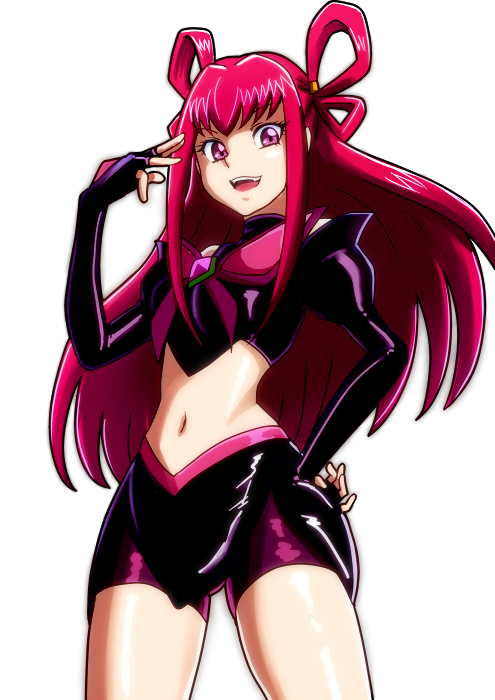 Safebooru - 1girl bakusai bare shoulders bike shorts black gloves black shirt black skirt dark ...