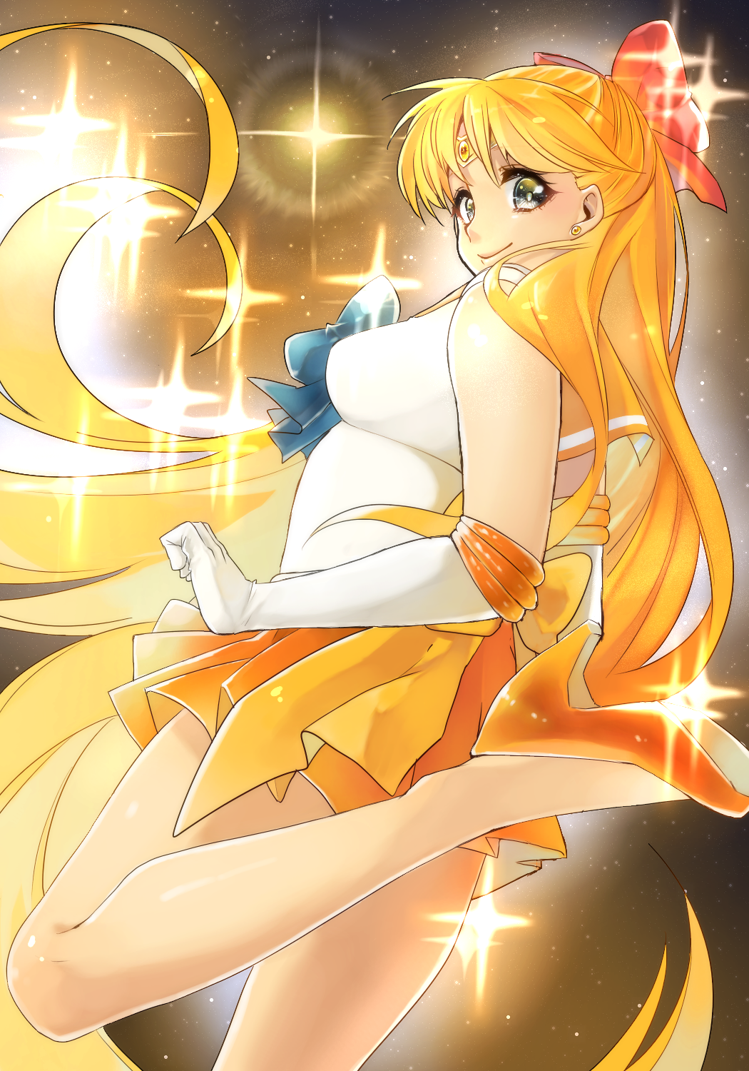 Safebooru - 1girl aino minako bishoujo senshi sailor moon blonde hair blue eyes bow choker elbow ...