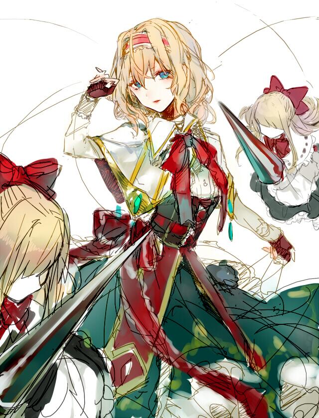 Safebooru - 1girl adapted costume alice margatroid alternate costume apron blonde hair blue ...