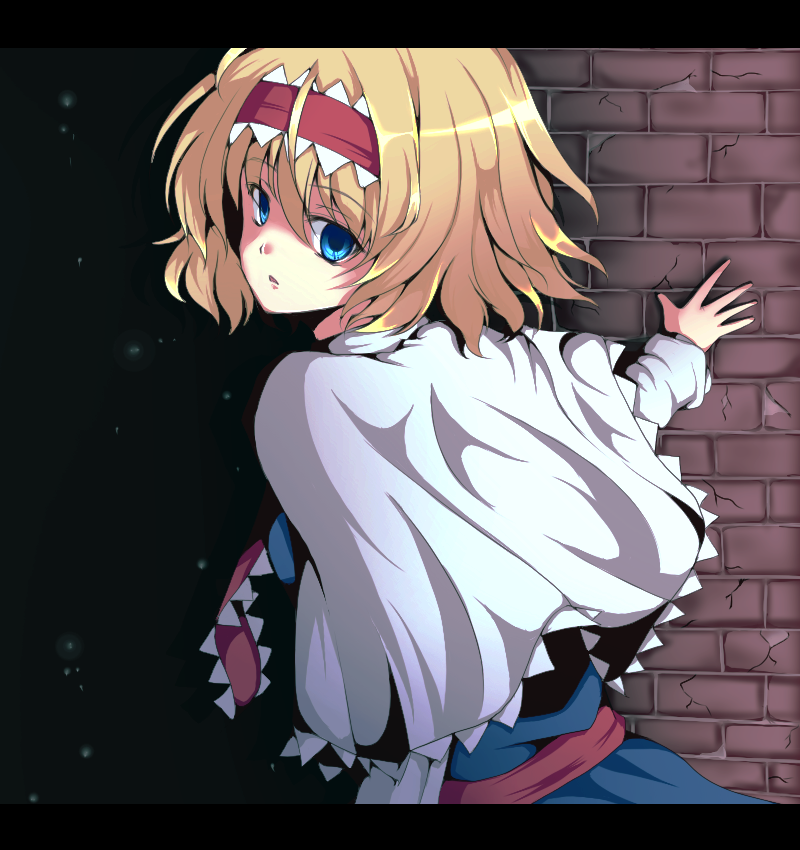 Safebooru - 1girl alice margatroid atami blonde hair hair ribbon ribbon short hair solo tagme ...