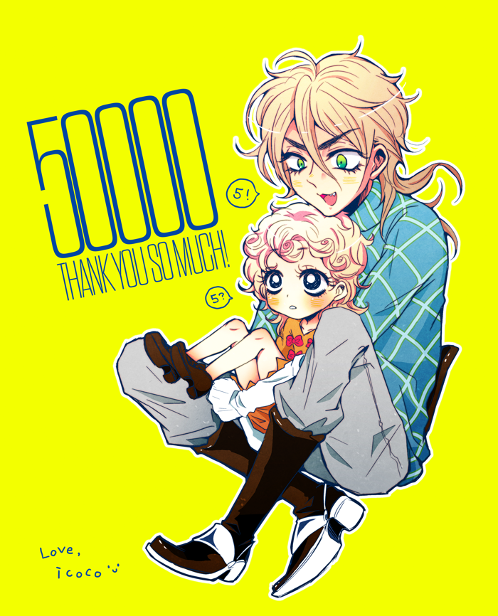 Safebooru - 2boys blonde hair boots child diego brando dual persona green eyes icoico jojo no ...