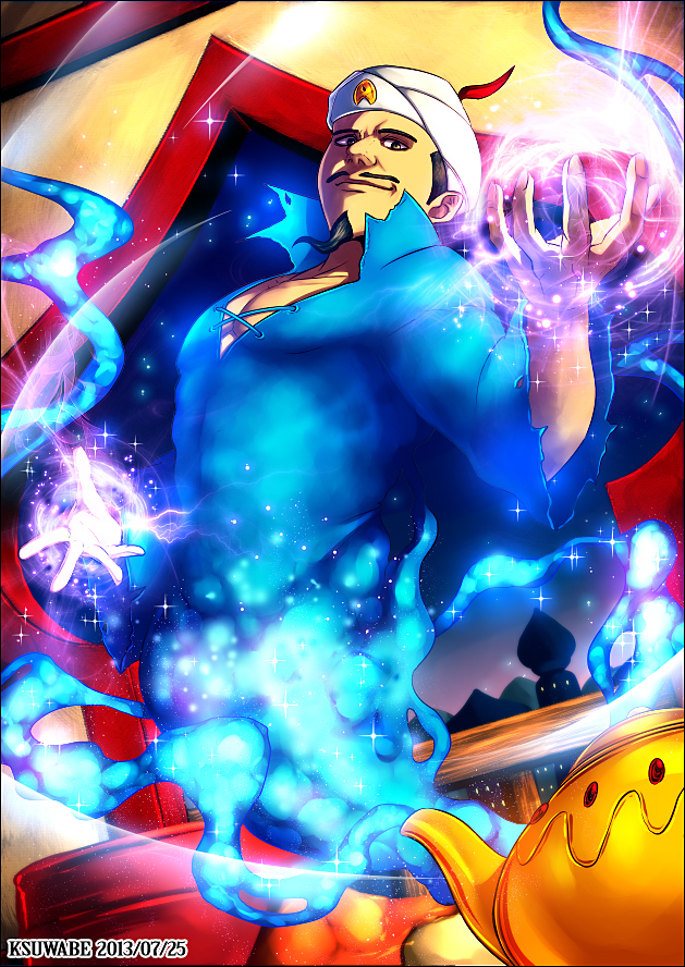 Safebooru - 1boy akinator arabian clothes black hair facial hair genie ...