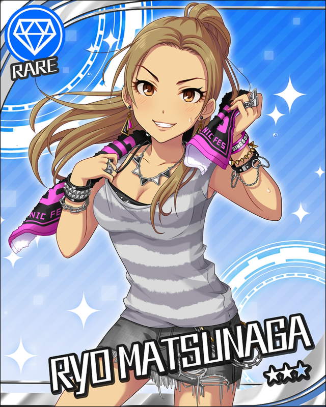 Safebooru - 1girl artist request blue background breasts brown eyes ...