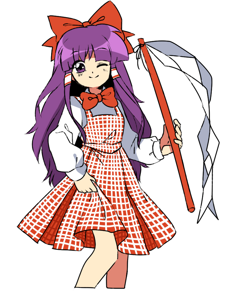 Safebooru - akiyoku alternate costume bowtie dress gohei hair tubes ...
