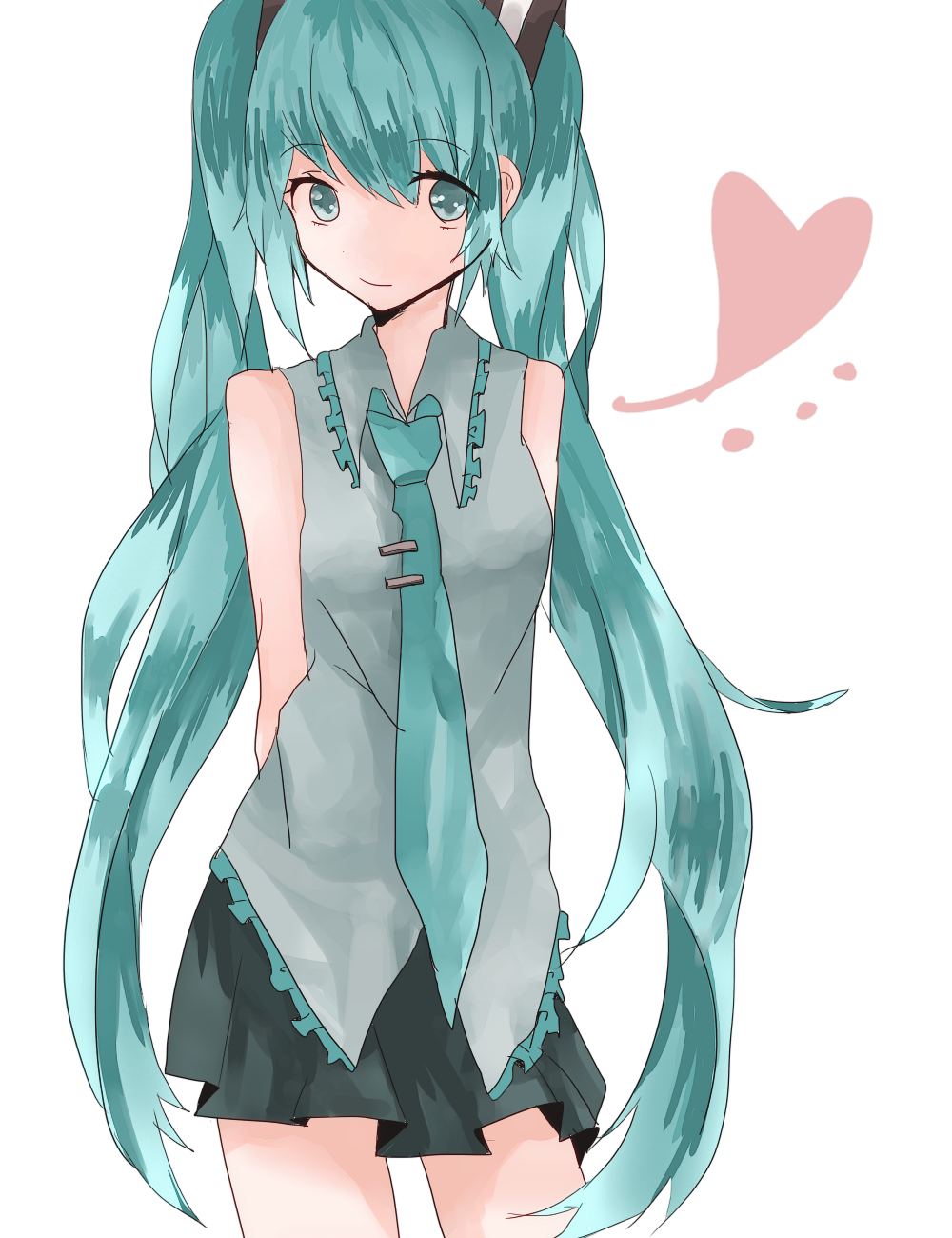 Safebooru - 1girl aqua eyes aqua hair hatsune miku heart highres long hair motchi (okitasaikou ...