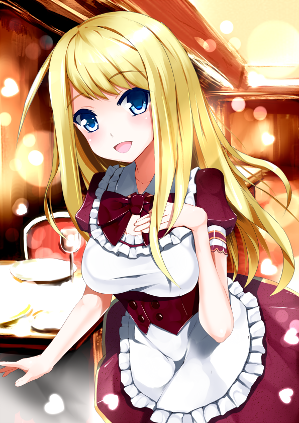Safebooru 1girl D Ahoge Blonde Hair Blue Eyes Bow Breasts Chloe 0449