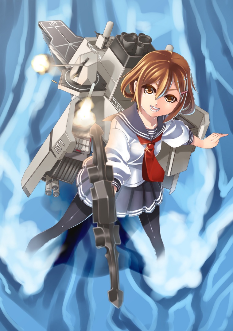 Safebooru - 1girl alternate weapon anchor boukoku no aegis brown eyes ...