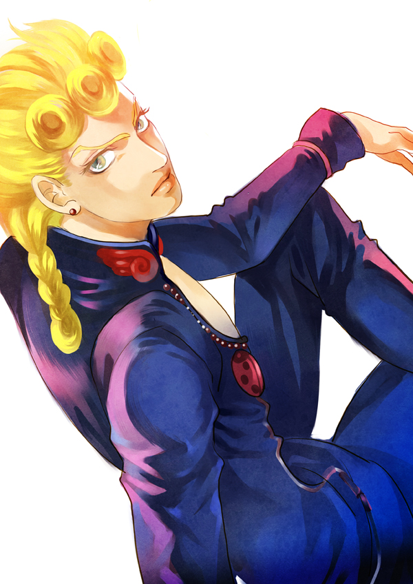 Safebooru - 1boy blonde hair blue eyes braid earrings giorno giovanna jewelry jojo no kimyou na ...