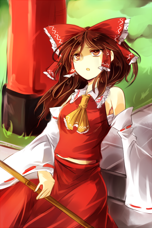 Safebooru - 1girl brown eyes brown hair detached sleeves hakurei reimu ...