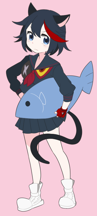 Safebooru - 1girl animal ears black hair blue eyes cat ears cat tail ...