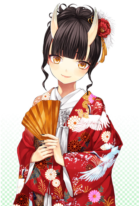 Safebooru - 1girl black hair brown eyes checkered checkered background ...