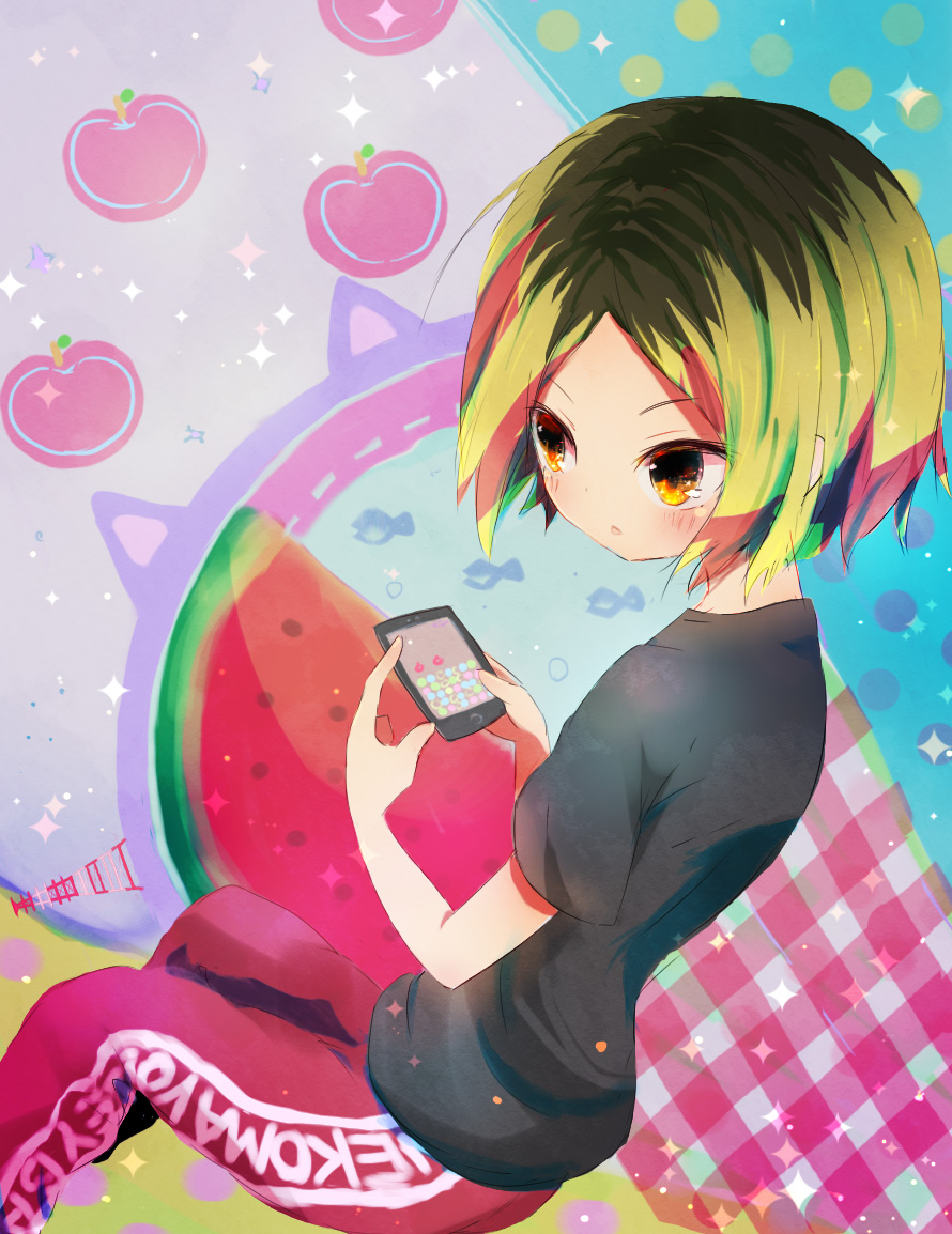 Safebooru - 1boy food fruit haikyuu!! kozume kenma male multicolored ...