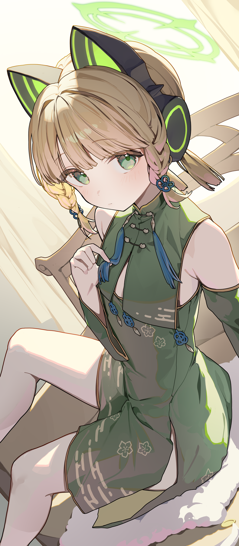 Safebooru - 1girl alternate costume alternate hairstyle animal ear headphones animal ears bare ...