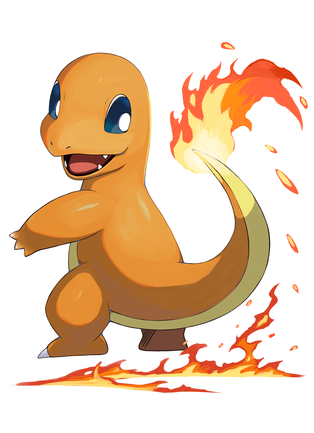 Safebooru - blue eyes charmander colored skin commentary request fangs ...