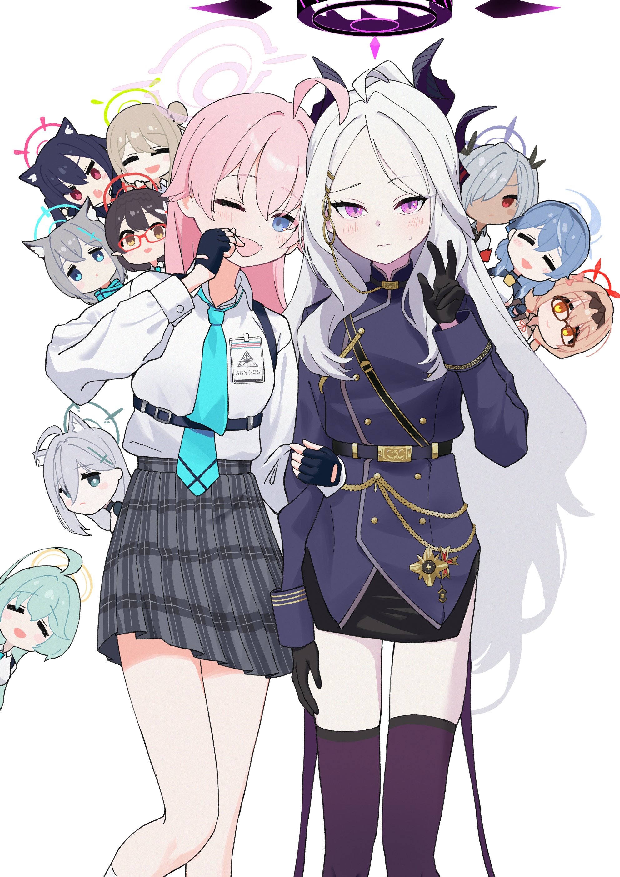 Safebooru - 6+girls absurdres ahoge ako (blue archive) animal ears ayane (blue archive) black ...
