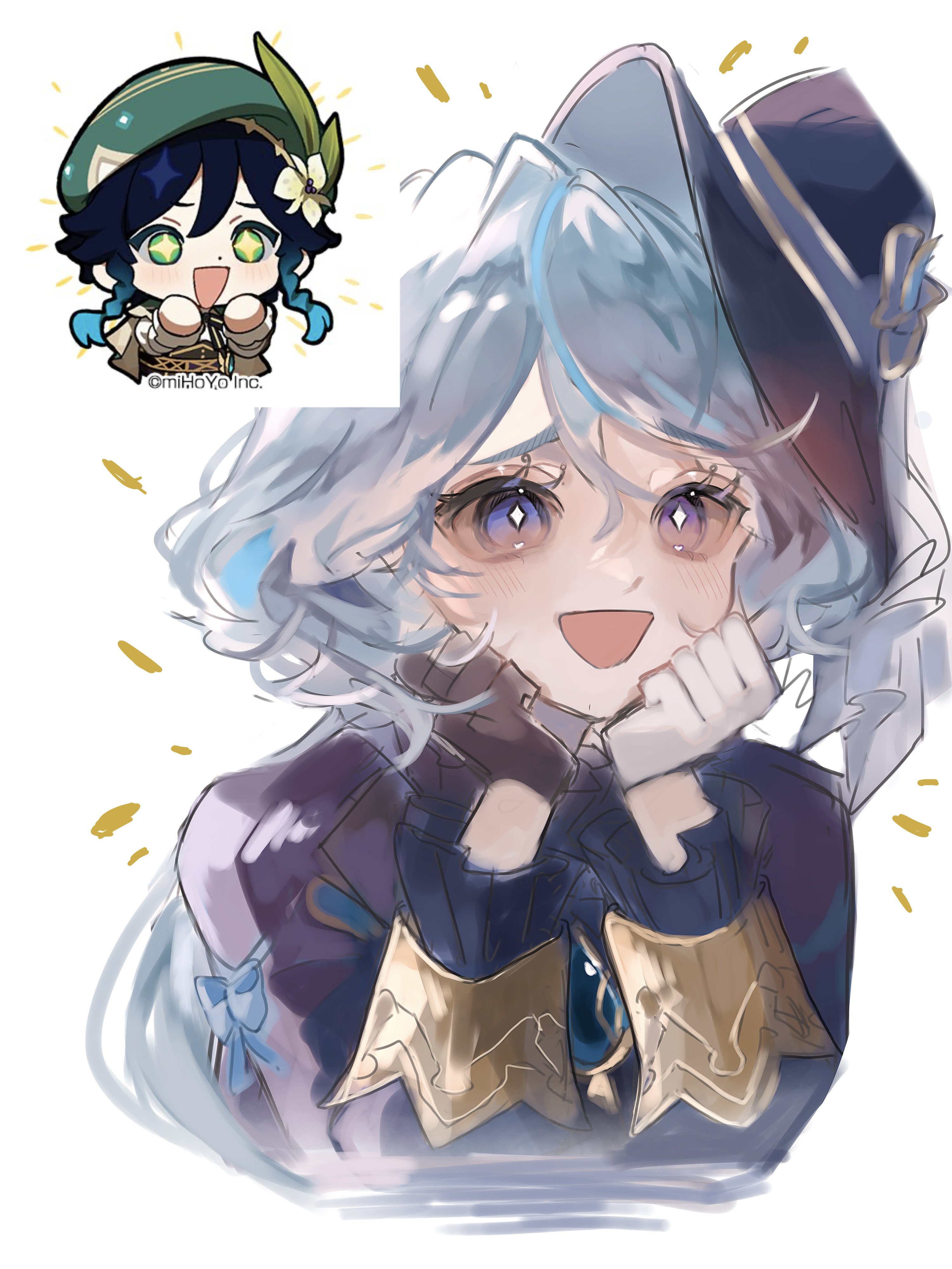 Safebooru - + + 1girl absurdres ascot asymmetrical gloves black gloves black hat blue ascot blue ...