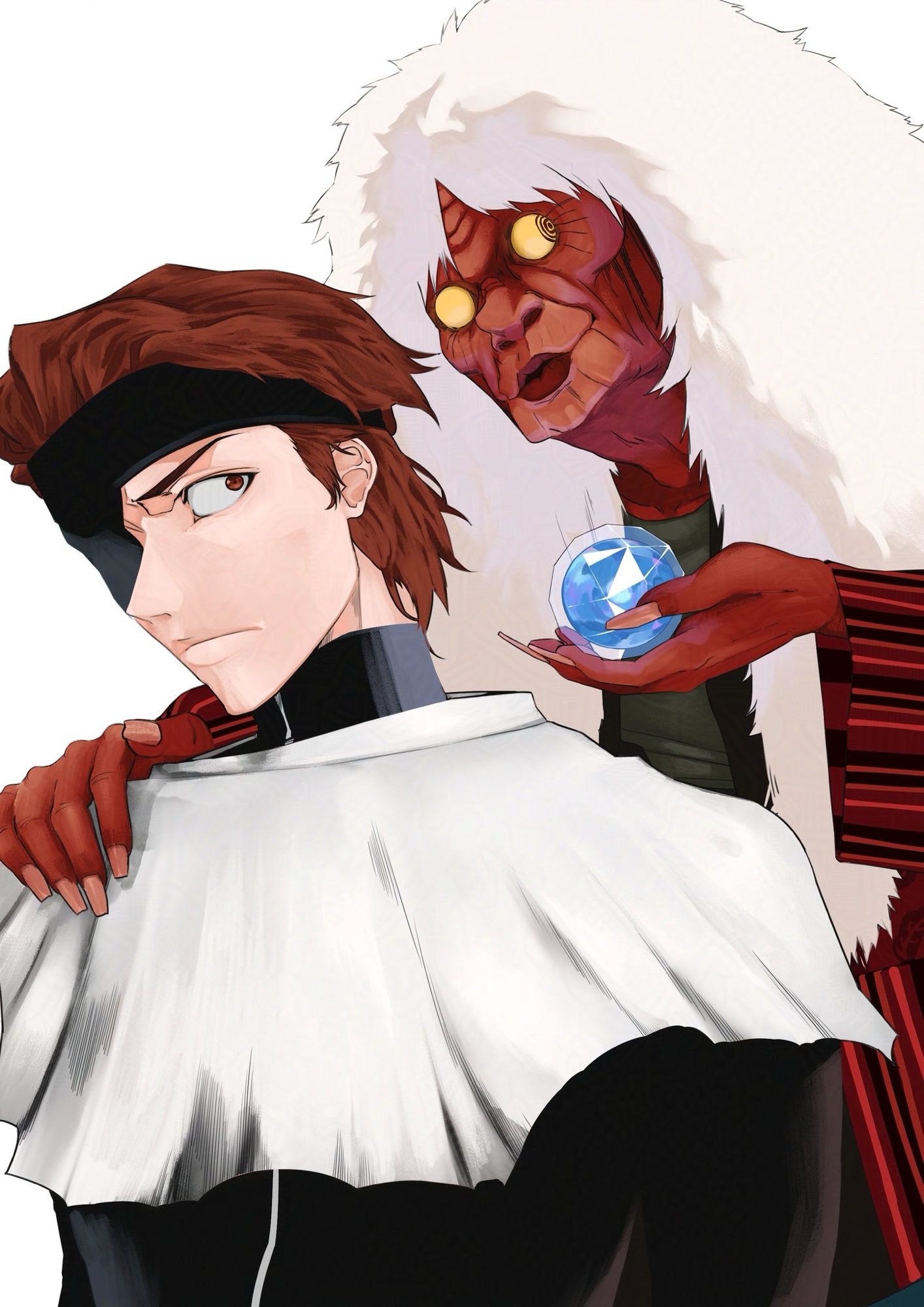 Safebooru - 1boy 1girl aizen sousuke bleach bleach: sennen kessen-hen brown eyes brown hair ...
