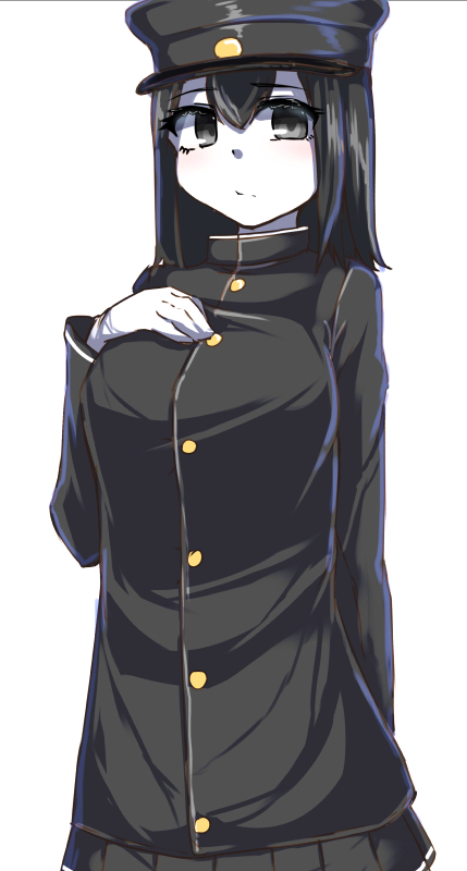 Safebooru - 1girl akitsu maru (kantai collection) black hair gakuran ...