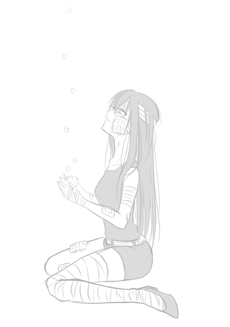 Safebooru - 1girl bandage on face bandage on hair bandaged arm bandaged hand bandaged leg ...