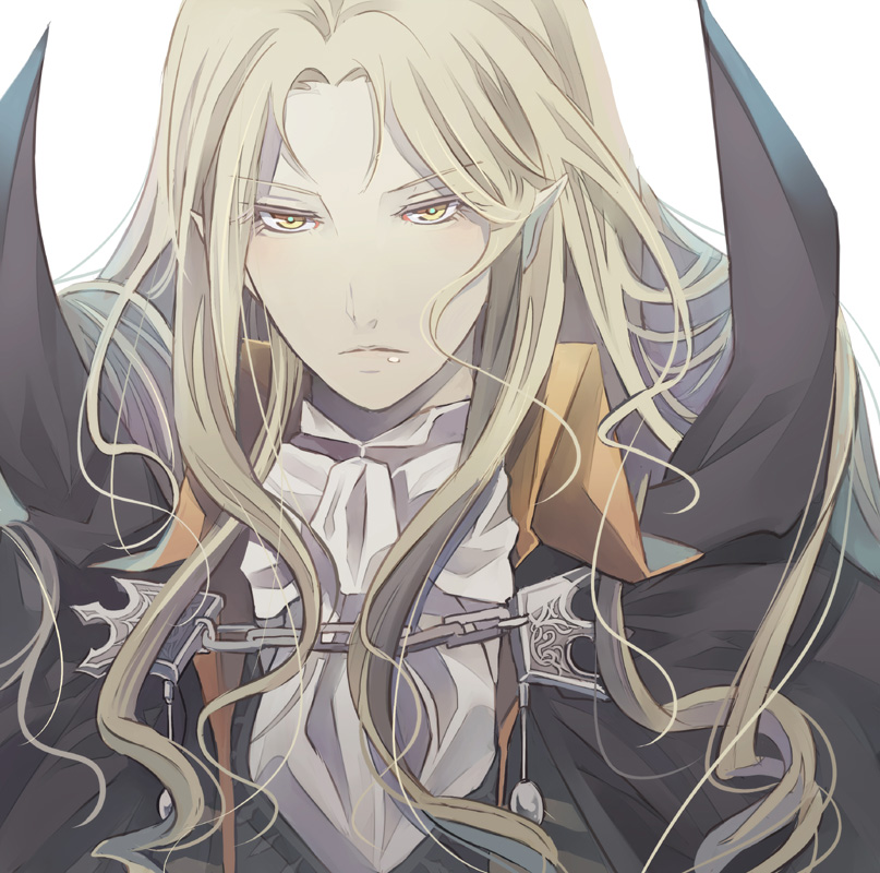 Safebooru - alucard (castlevania) blonde hair cape castlevania cravat kariya (mizore) pointy ...