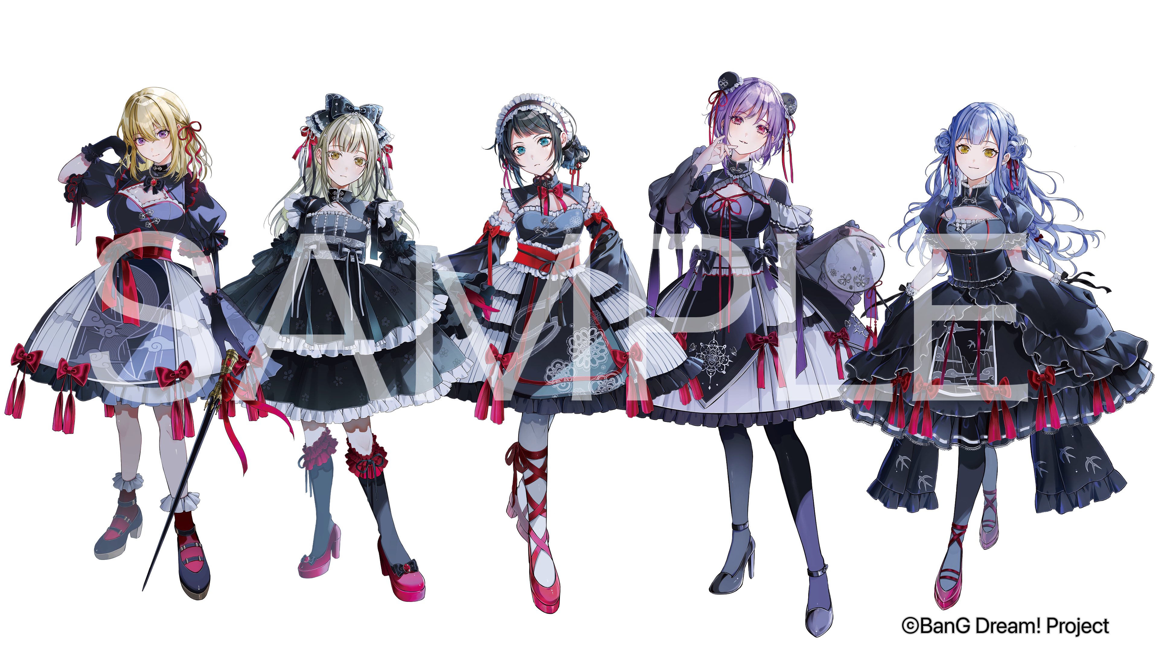 Safebooru - 5girls absurdres amoris (bang dream!) ave mujica (bang dream!) bang dream! bang ...