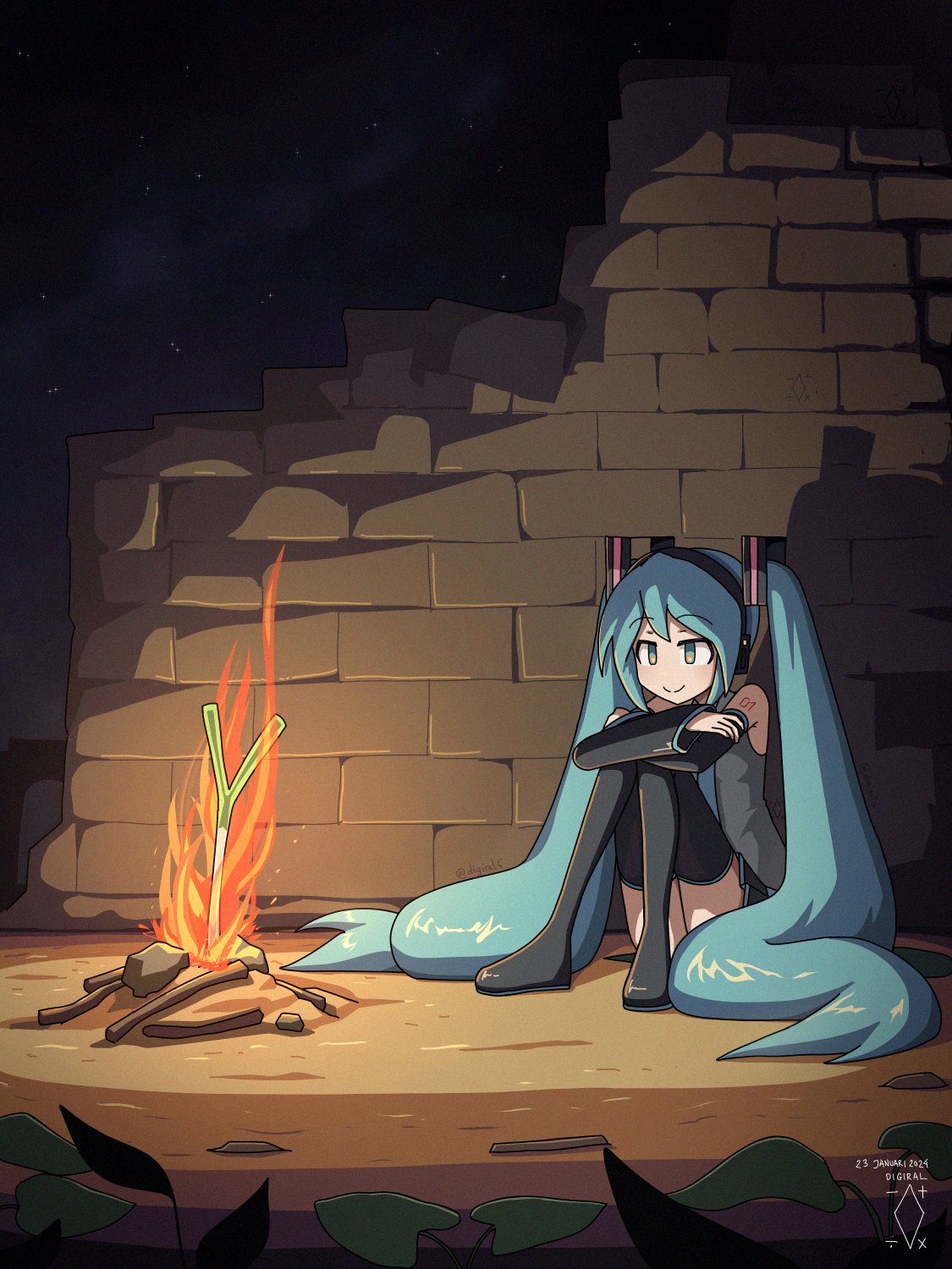 Safebooru - 1girl absurdly long hair aqua eyes aqua hair aqua necktie ...