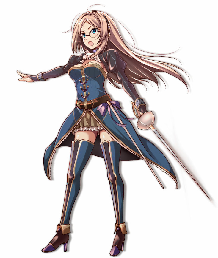 Safebooru - 1girl big wednesday blonde hair blue legwear breasts full body glasses hairband high ...