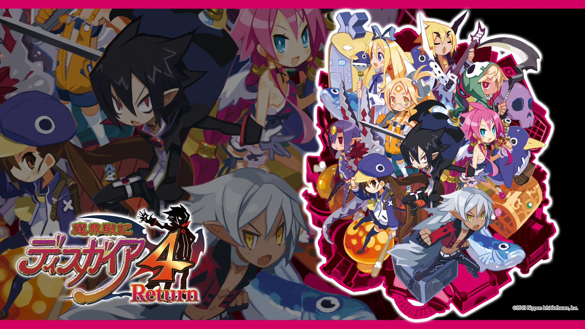 Safebooru - 4boys 5girls akutare (disgaea) black hair black legwear ...