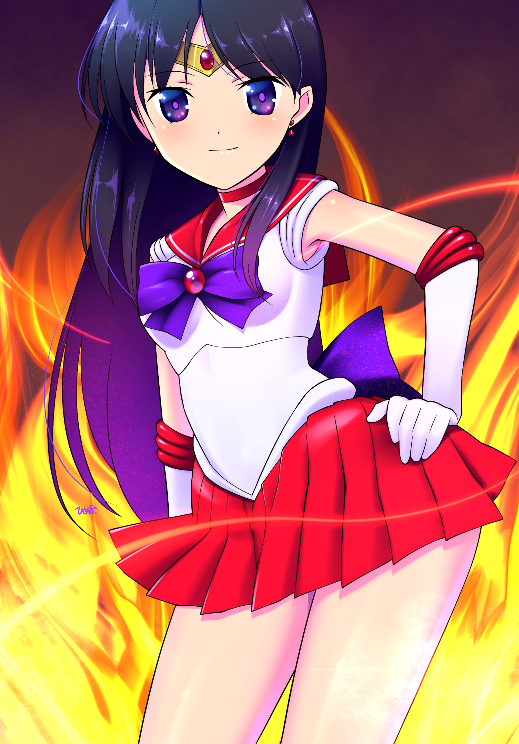 Safebooru - 1girl back bow bishoujo senshi sailor moon black hair bow breasts choker circlet ...