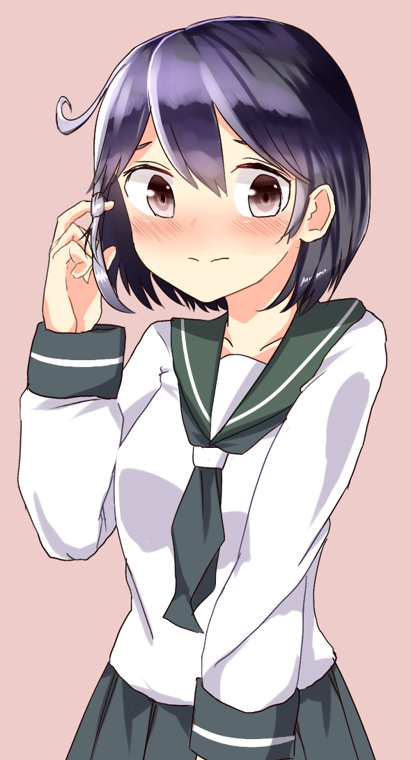 Safebooru - ahoge alternate hair length alternate hairstyle blush kantai collection purple hair ...
