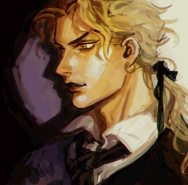 Safebooru - 1boy alternate hairstyle blonde hair dio brando jojo no kimyou na bouken long hair ...
