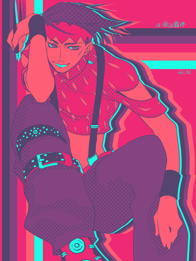 Safebooru - 1boy blue lipstick earrings headband jewelry jojo no kimyou ...