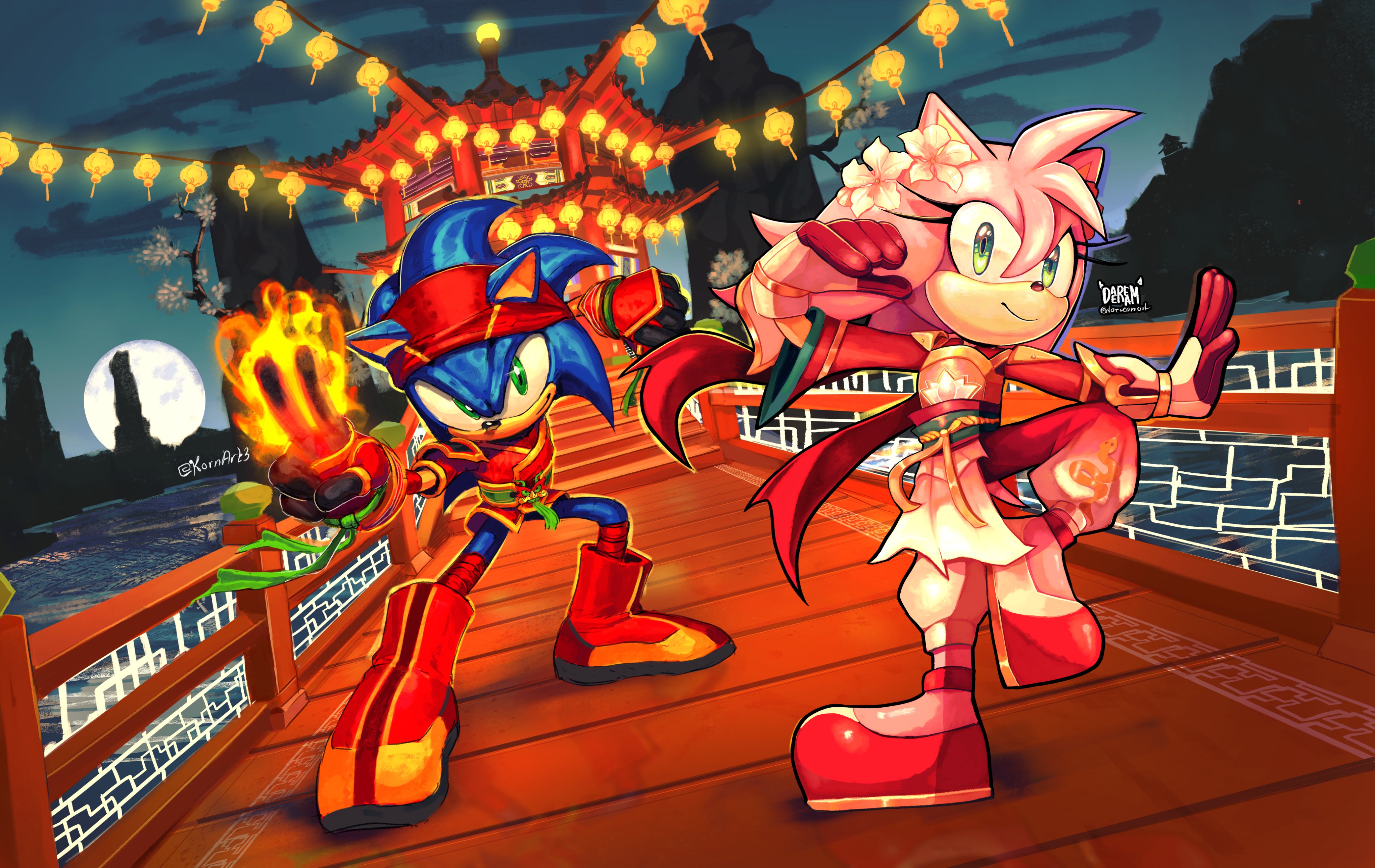 Safebooru - 1boy 1girl absurdres amy rose artist collaboration blue fur ...
