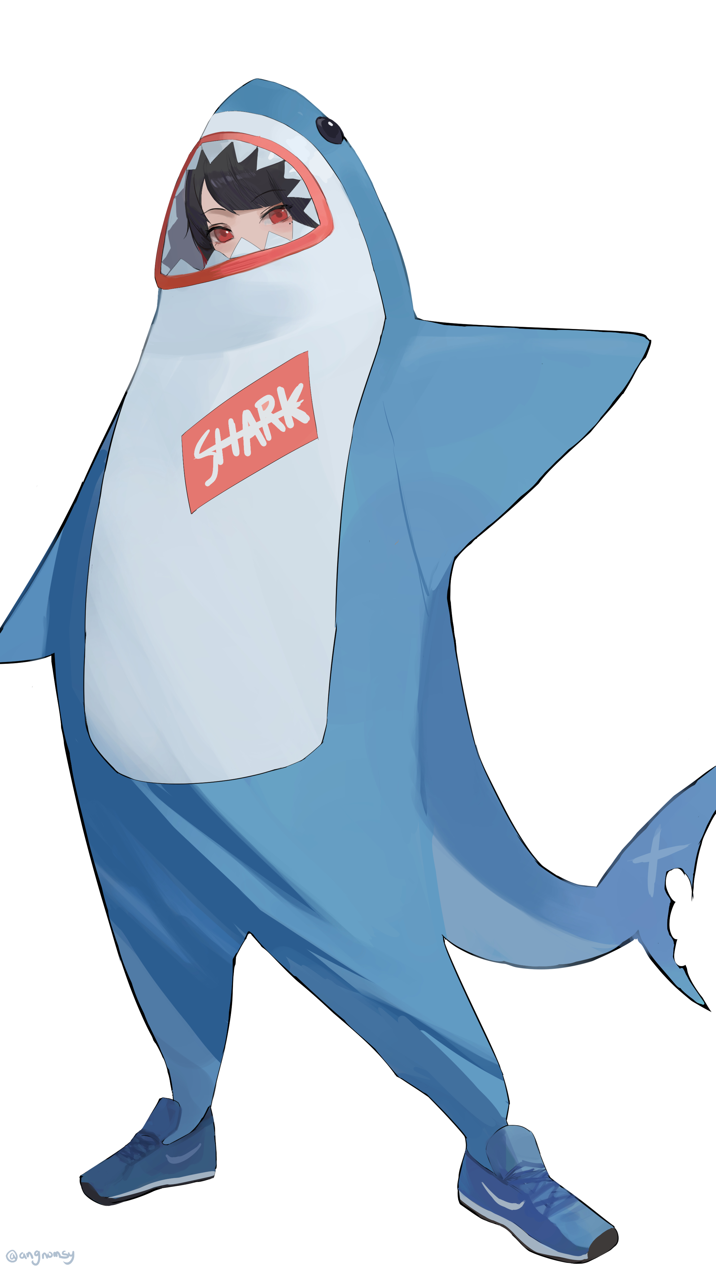 Safebooru - 1girl absurdres angnomsy animal costume black hair blue ...