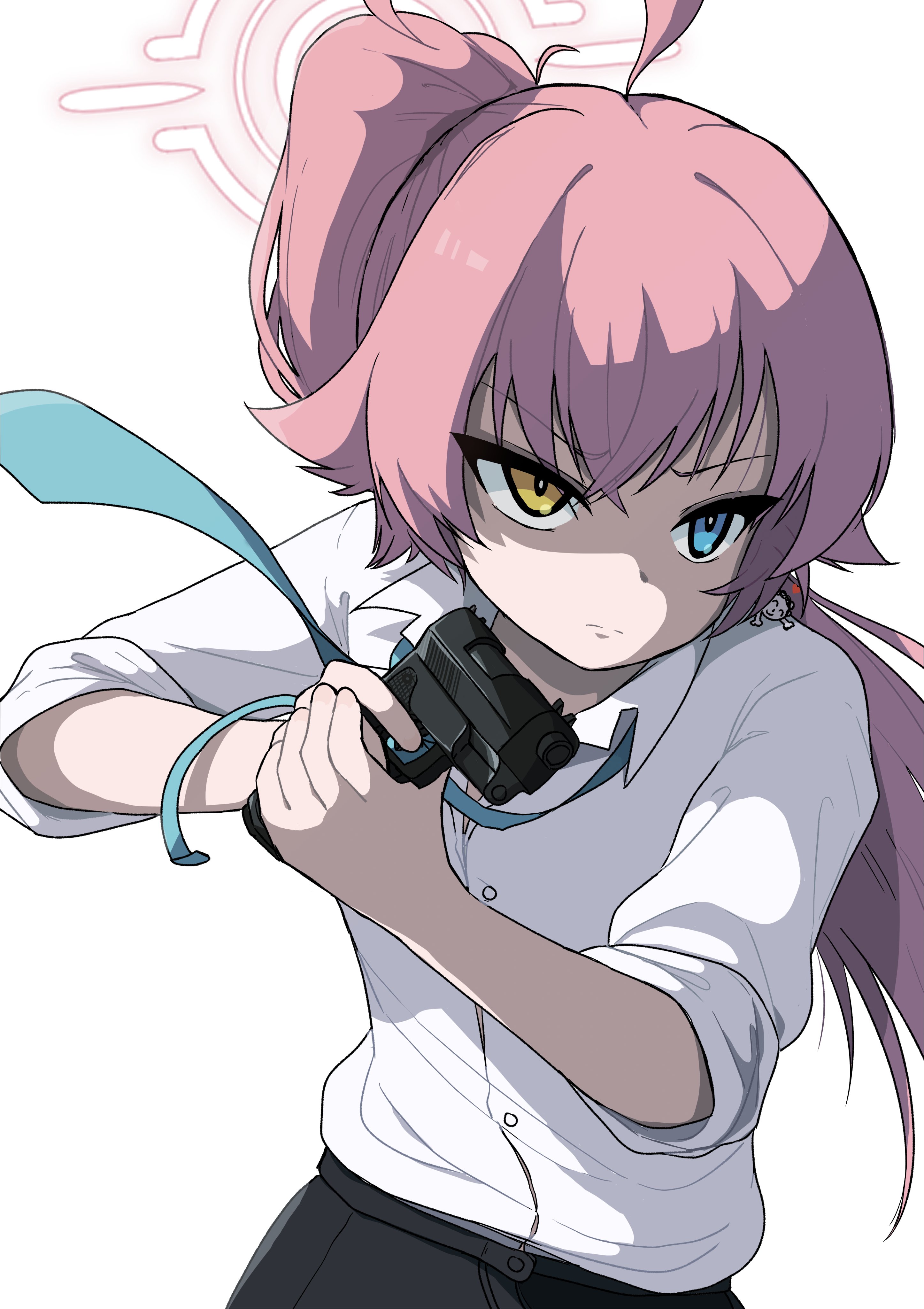 Safebooru - absurdres ahoge beretta 1301 black skirt blue archive blue ...