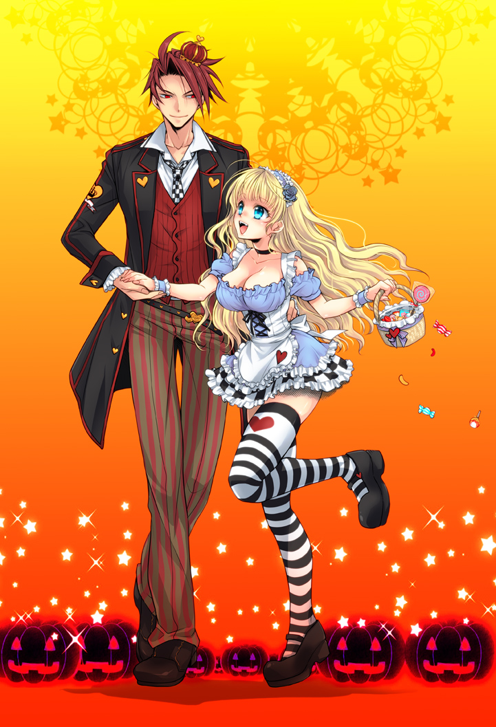 Safebooru - 1boy 1girl beatrice black battler blonde hair blue eyes ...