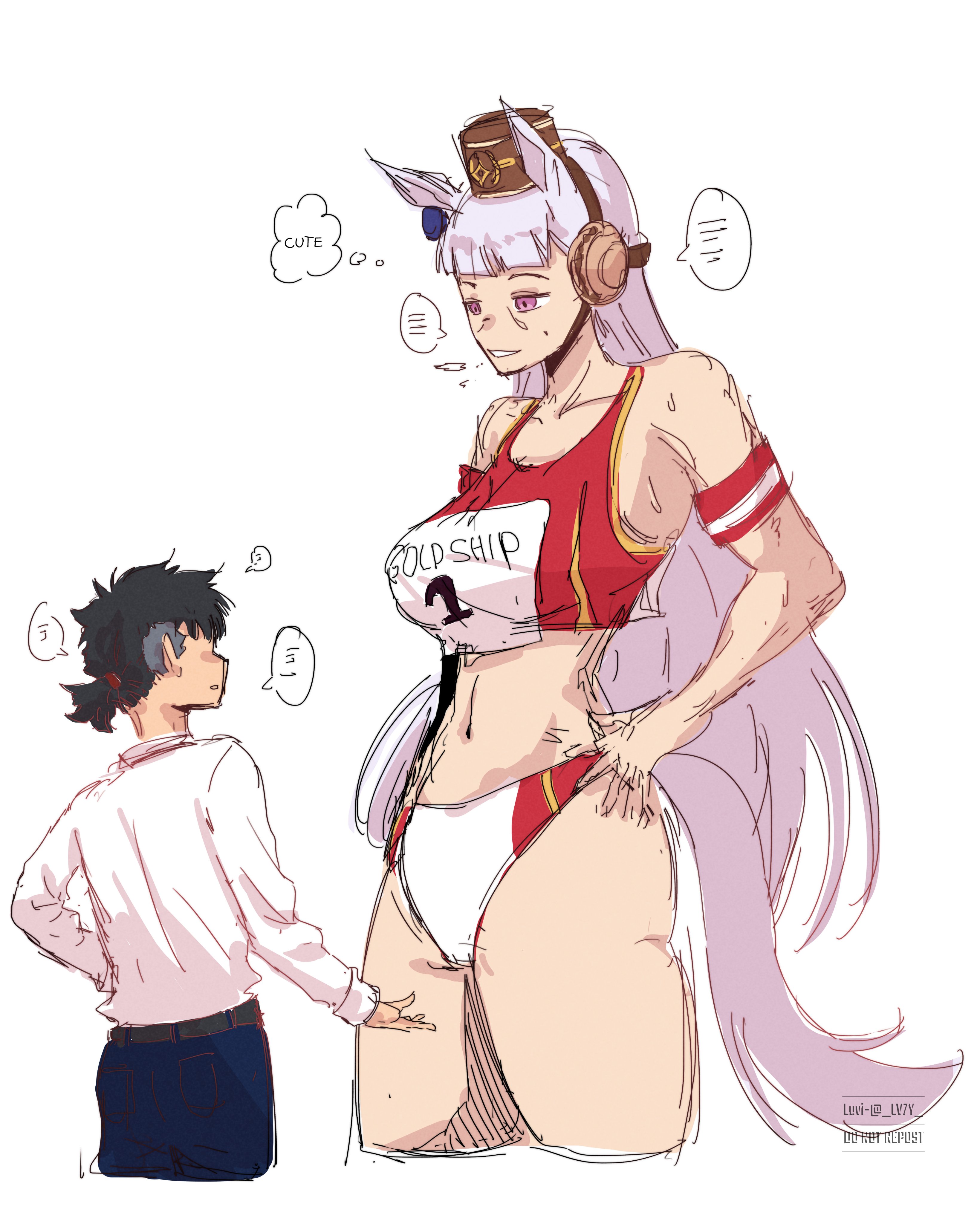 Safebooru - 1girl absurdres adapted costume animal ears armband blunt bangs breasts commentary ...