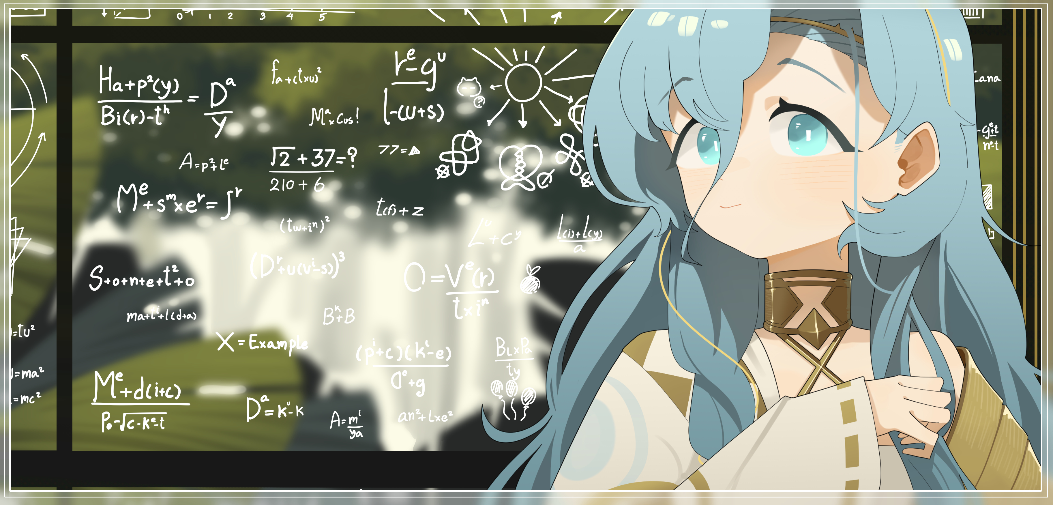 Safebooru - 1girl 37 (reverse:1999) :> absurdres ancient greek clothes blue eyes blue hair ...